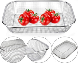 Stainless Steel Mesh Rectangle Colander Strainer Basket – R & B Import