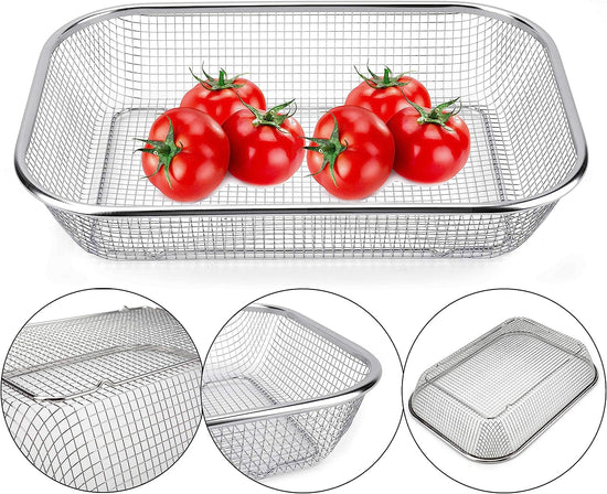 Stainless Steel Mesh Rectangle Colander Strainer Basket – R & B Import