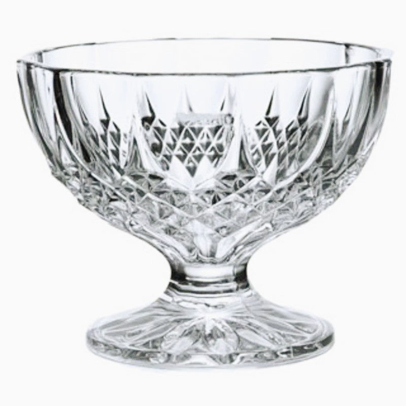 BLINKMAX Crystal Cut Glass Footed Bowl, Pedestal Serving Dessert Ice C ...