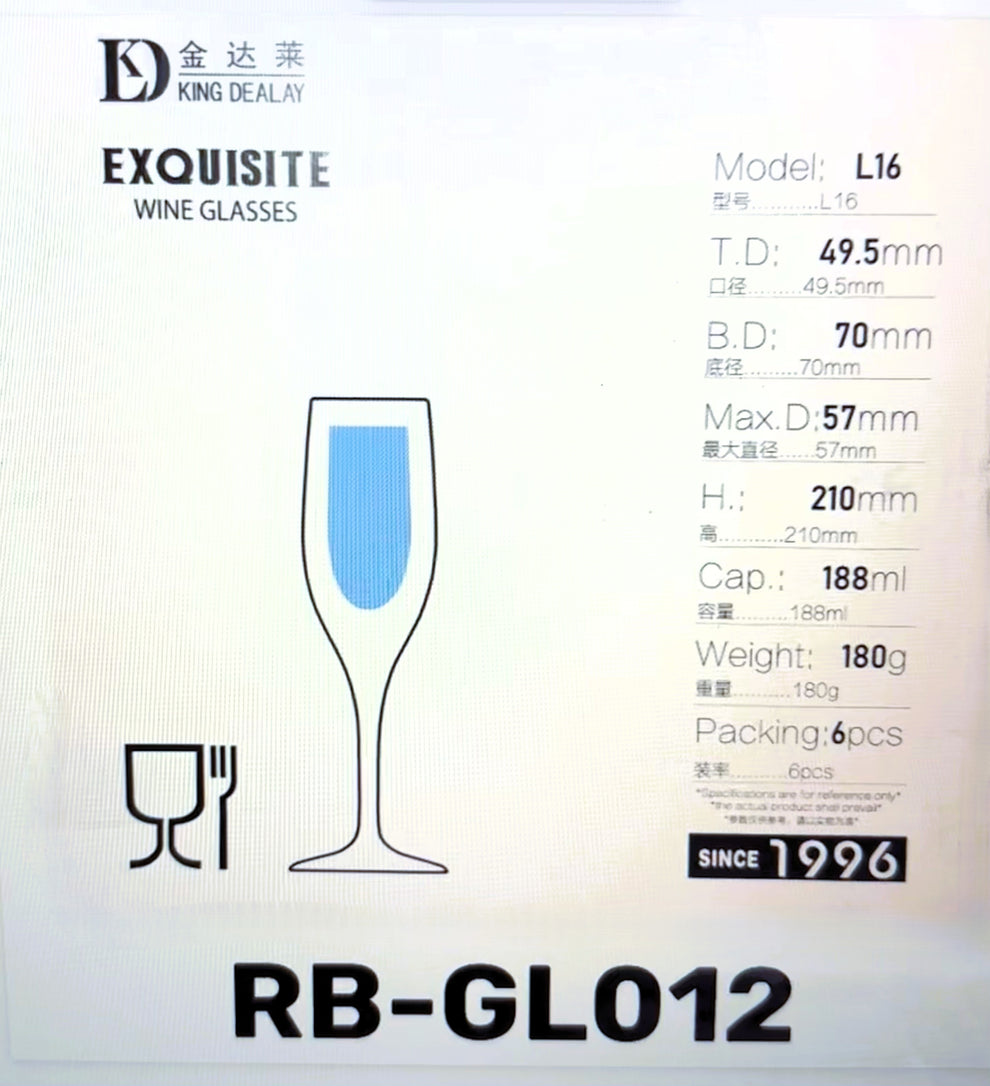 EXQUISITE Champagne Flute Glass, Clear, Stemmed, Elegant Design for Sp ...